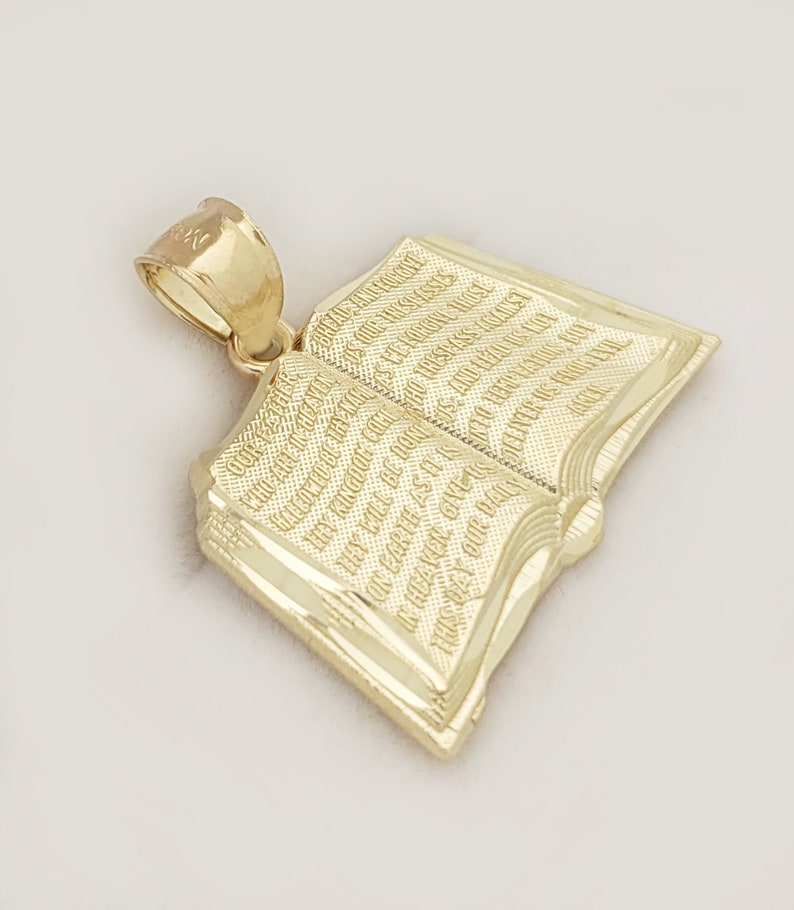 10K Yellow Gold Holy Bible Pendant Bible Charm With the - Etsy