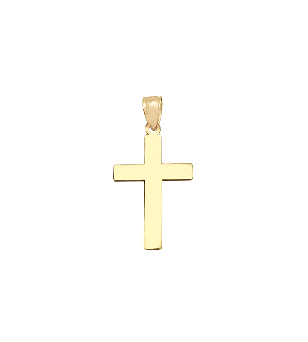 10K Yellow Gold Small Plain Cross Necklace Pendant Gold Cross Charm 1.0 ...