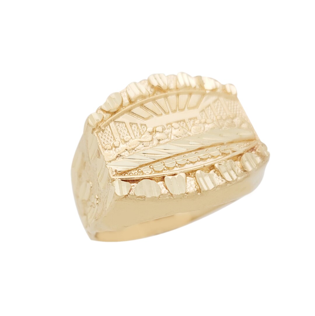 10K Yellow Gold Last Supper Ring Mens Last Supper Gold Ring Solid Gold ...