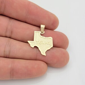 10K Yellow Gold Texas State Map Pendant - Etsy