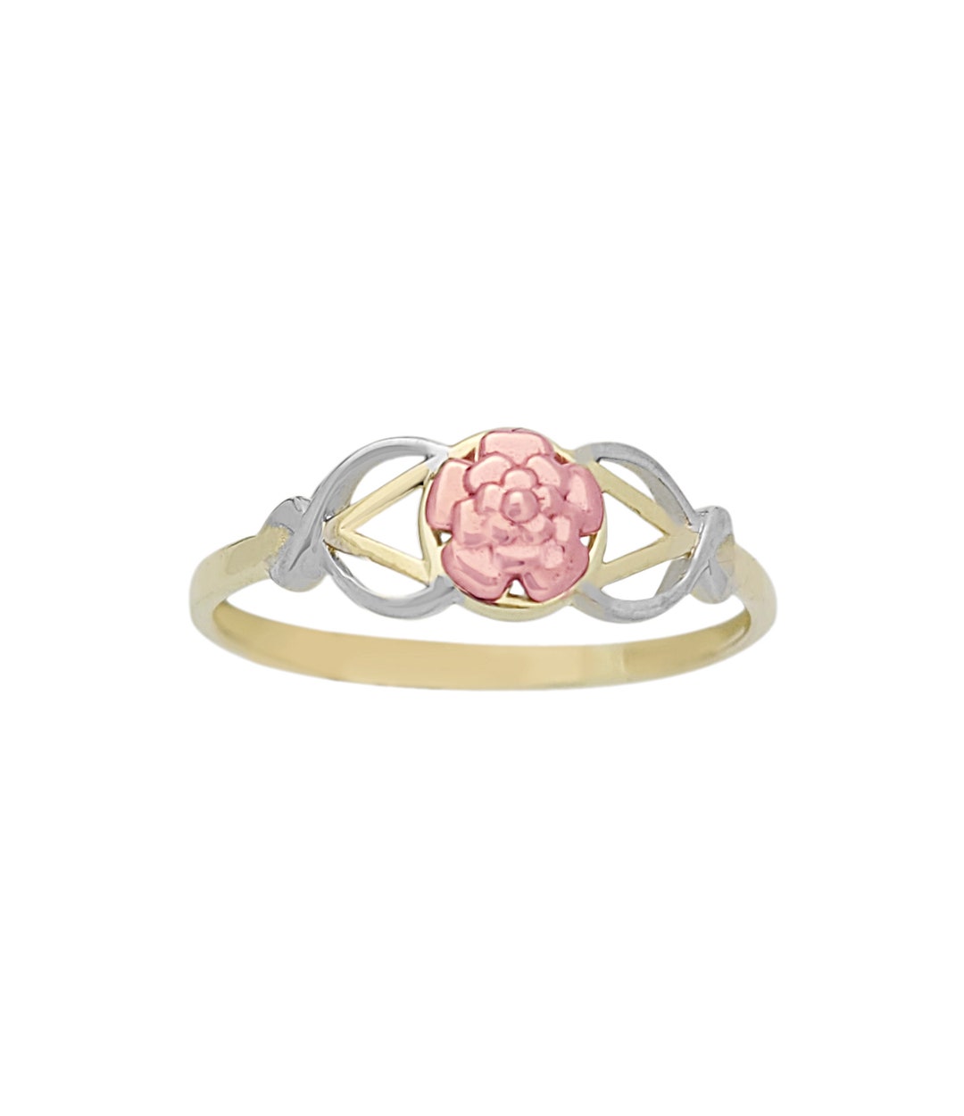 10K Yellow Gold Rose Ring for Women Flower Ring - Etsy