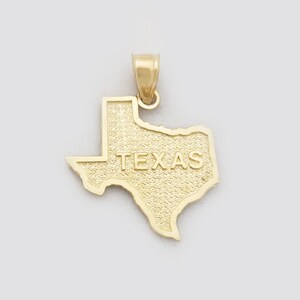 10K Yellow Gold Texas State Map Pendant - Etsy