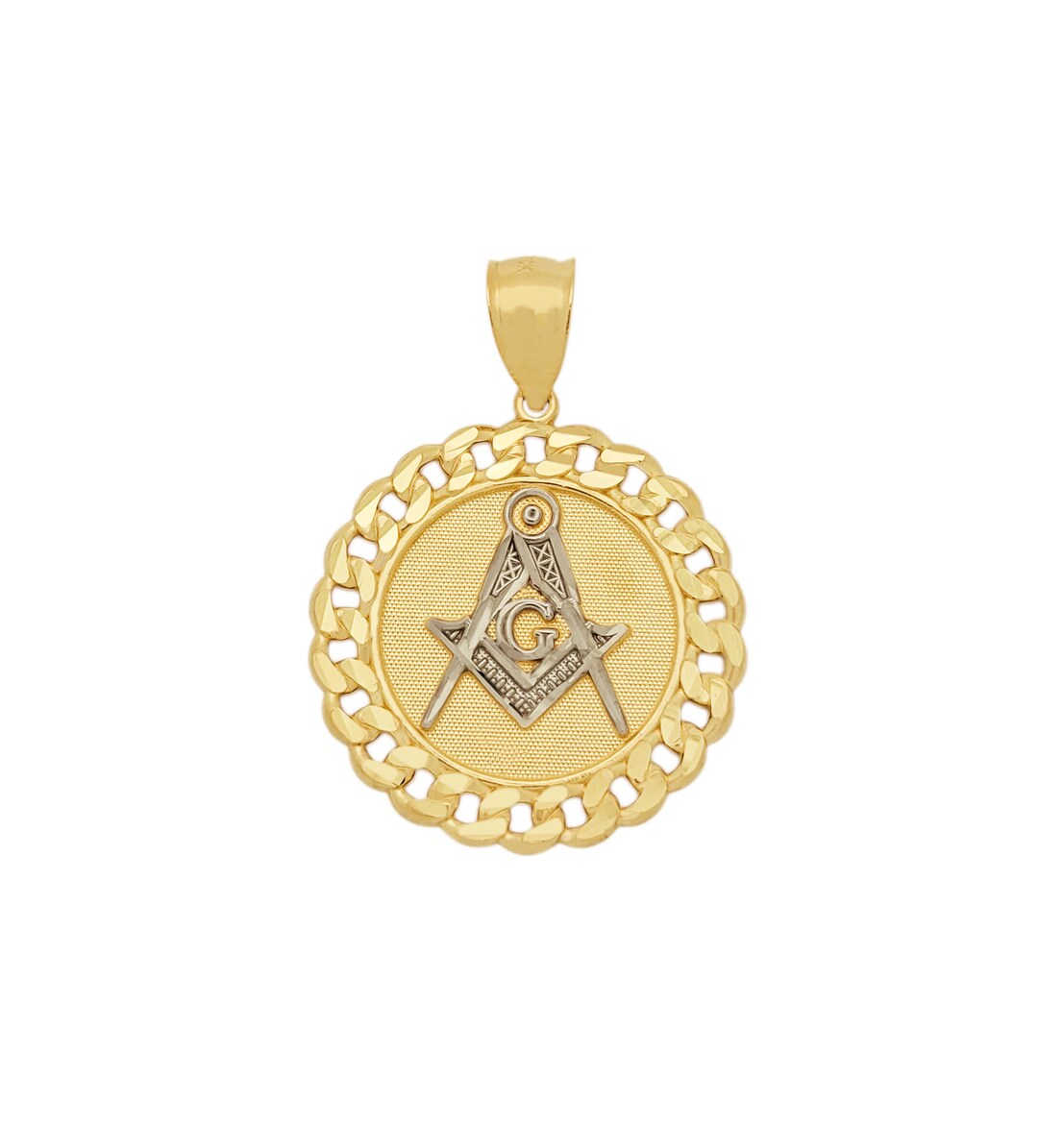10K Yellow Solid Gold Masonic Pendant Freemason Necklace Pendant ...