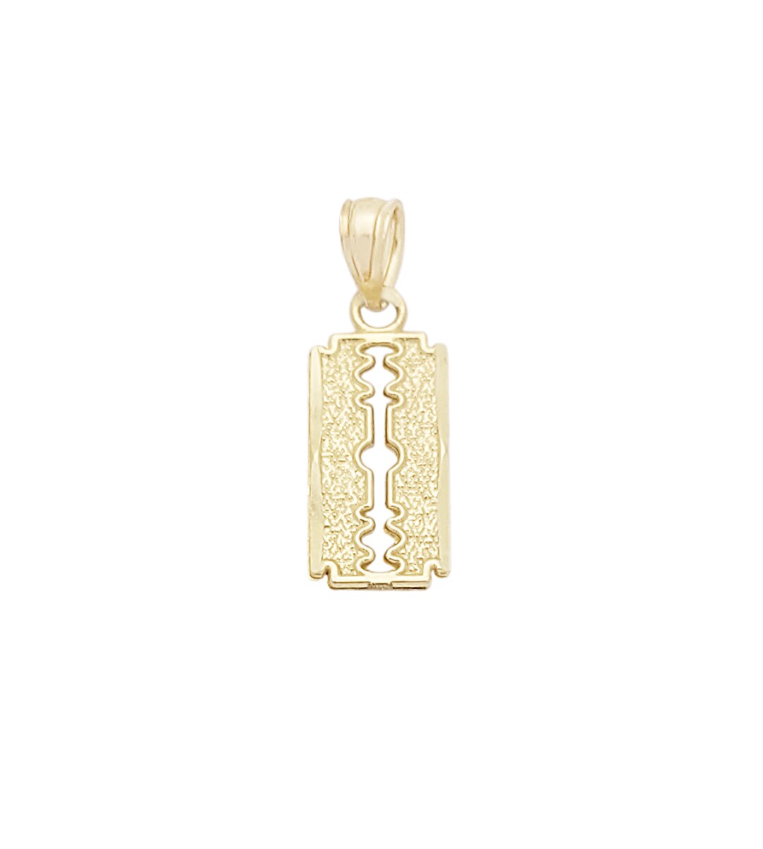 Solid 10K Yellow Gold Razor Blade Necklace Pendant Charm Small - Etsy