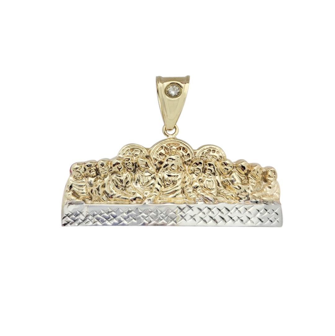 10K Gold Last Supper Pendant Charm Last Supper 1.8 Inch Width - Etsy