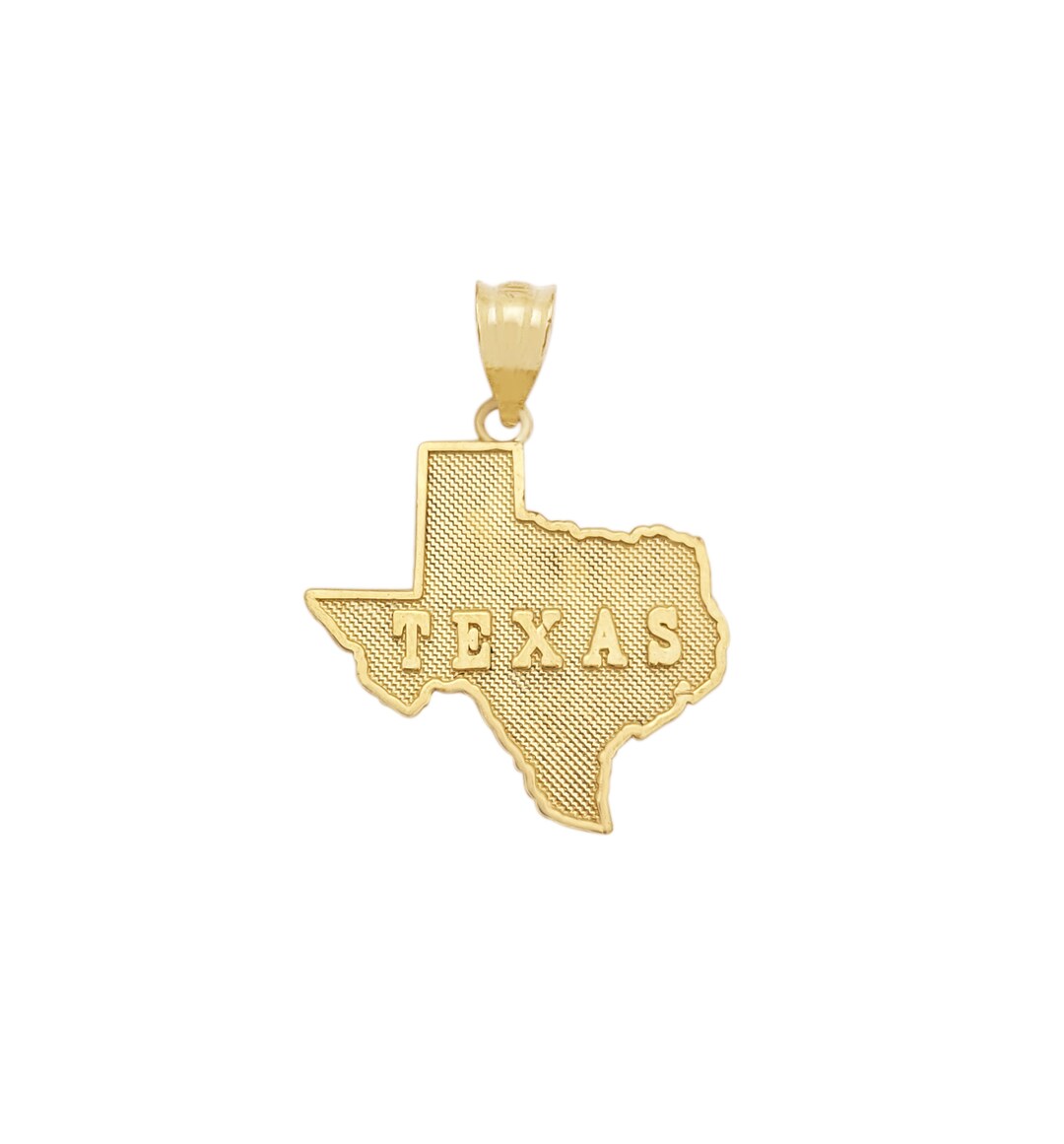 10K Yellow Gold Texas State Map Pendant Texas Charm - Etsy