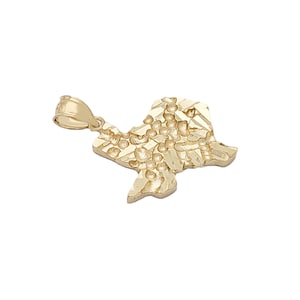 10K Yellow Gold Texas State Map Pendant Nugget Gold Texas - Etsy