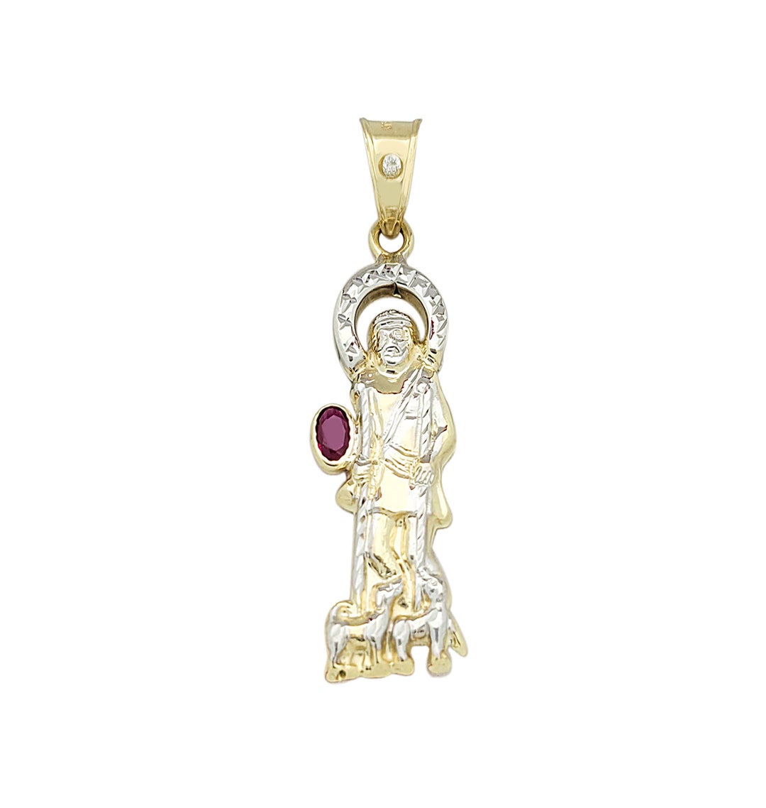 10K Yellow Gold Saint Lazarus Pendant Charm Patron Pendant St. Lazarus ...