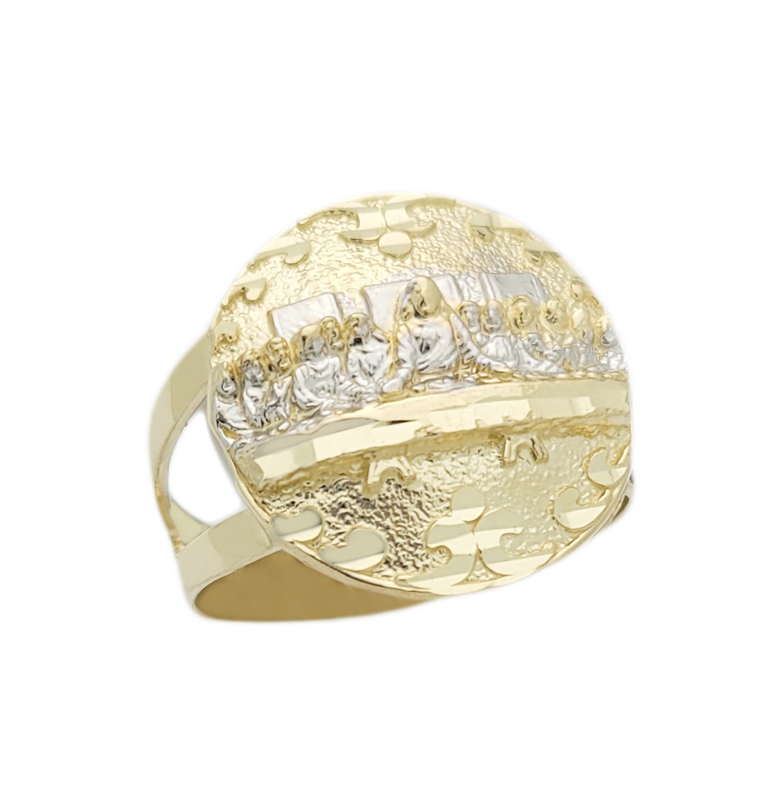 10K Yellow Gold Last Supper Ring Hip Hop Ring for Men Size 11.5 - Etsy