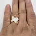 STUNU 10K Yellow Gold Nugget Texas Ring Texas Map CZ Ring - Etsy