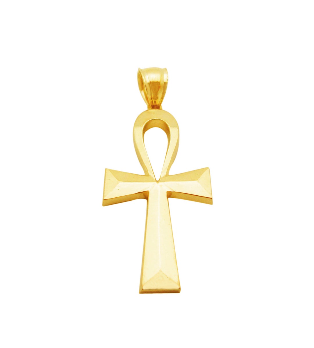 10k Yellow Gold Egyptian Ankh Cross Gold Pendant - Etsy