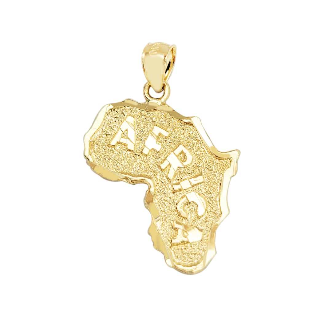 10K Yellow Gold Africa Map Charm Africa Continent Pendant - Etsy