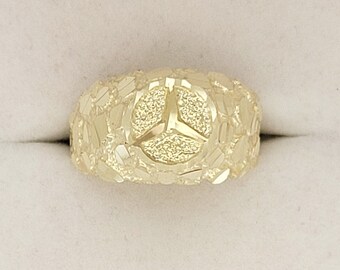 10K Yellow Solid Gold Mercedes Benz Ring 3.2 G Nugget Ring Size 6 - Etsy