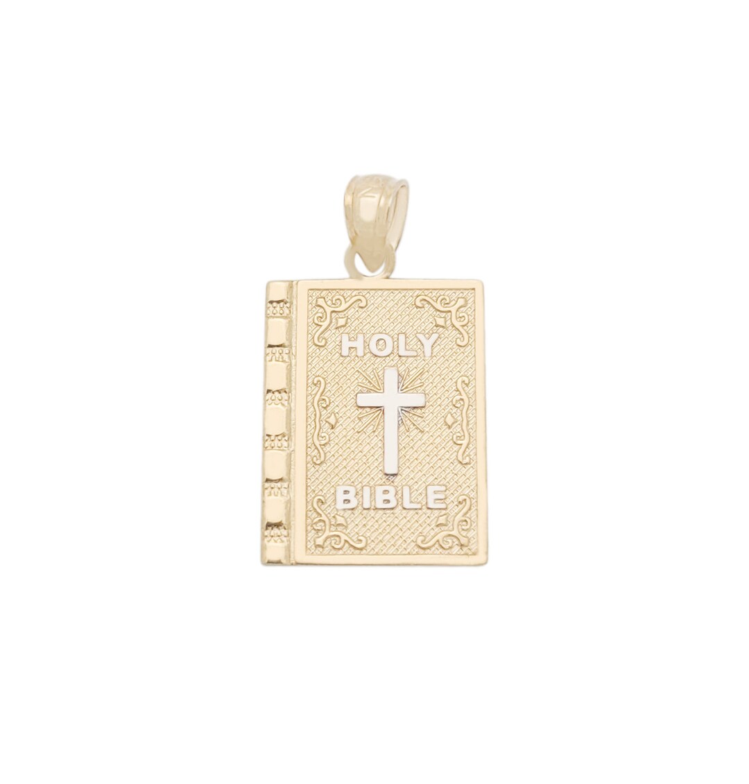 10K Yellow Gold Holy Bible Pendant Bible Charm - Etsy