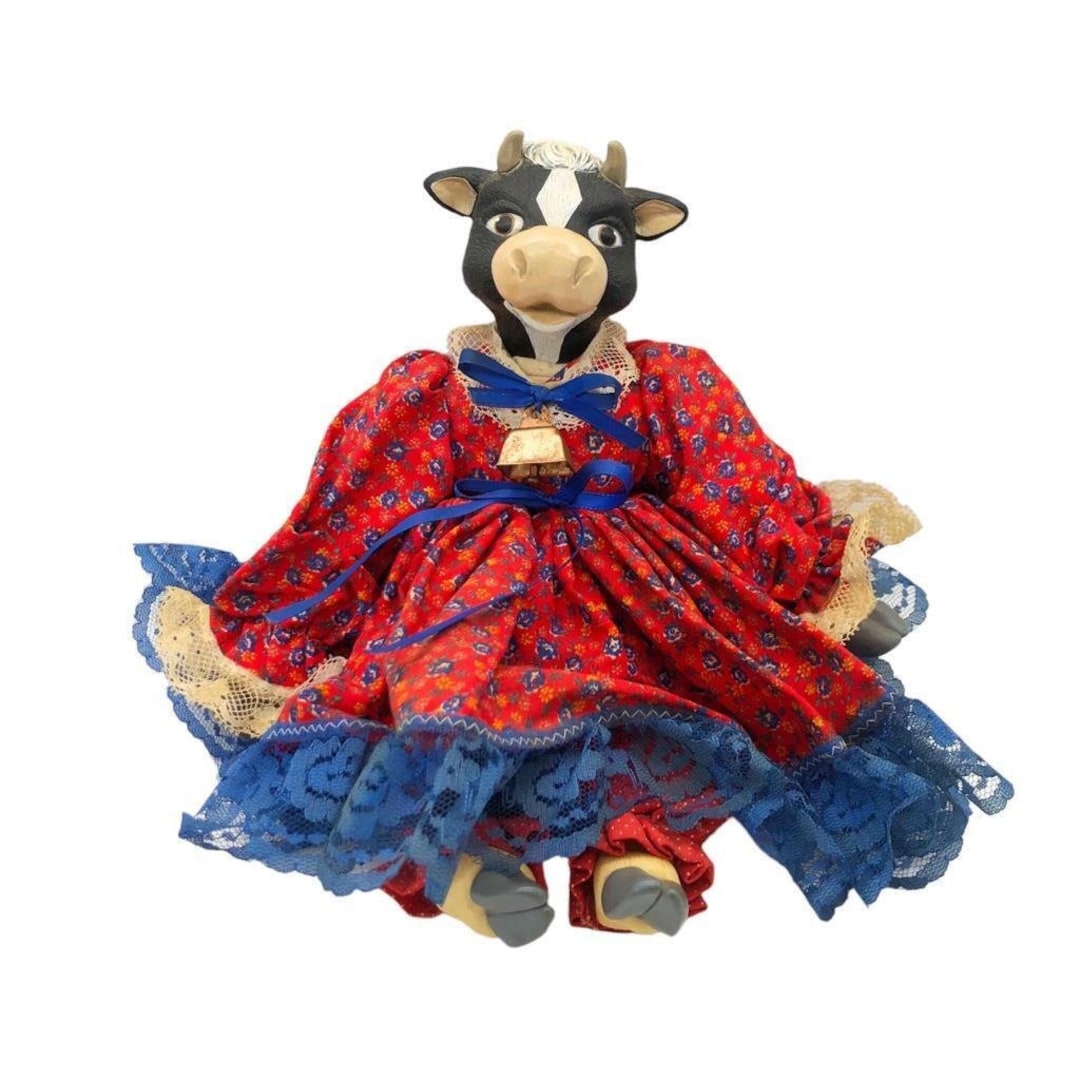 Vintage 13 Jersey Cow Doll in Frilly Dress W/ Bell - Etsy