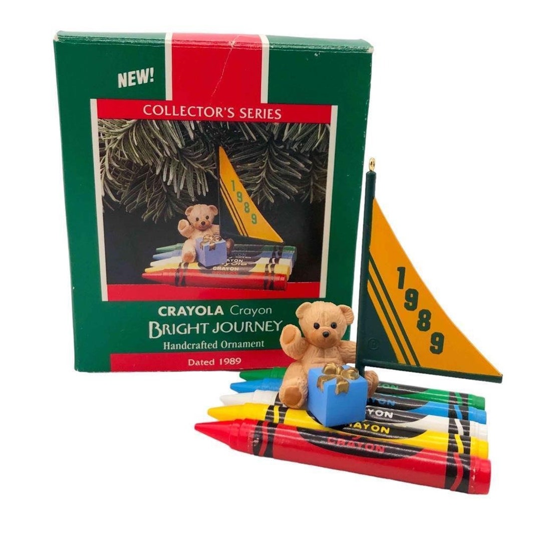 Vintage 1989 Hallmark CRAYOLA bright Journey Teddy Bear on Crayon ...