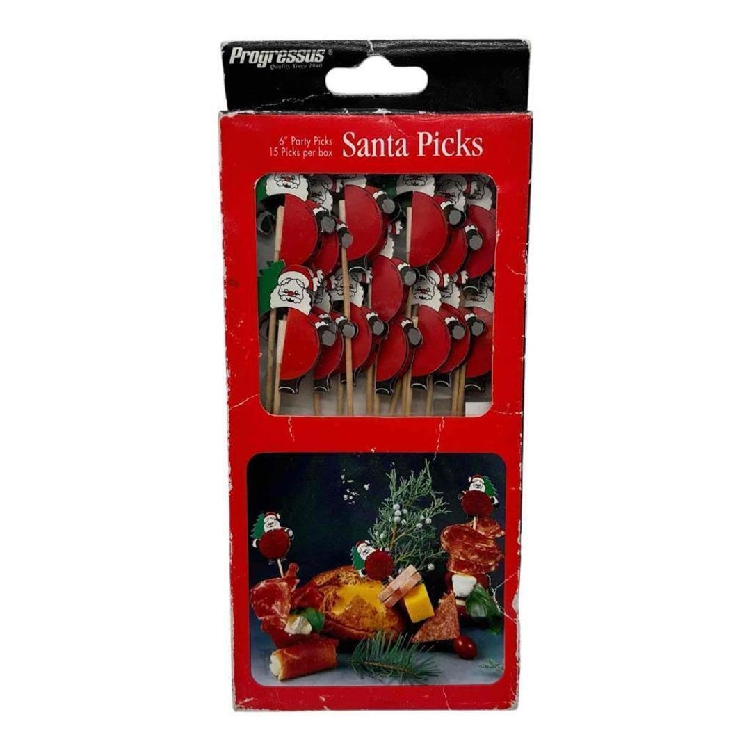 Vintage Box of 15 Progressus 6" Santa Honeycomb Party Picks Christmas ...