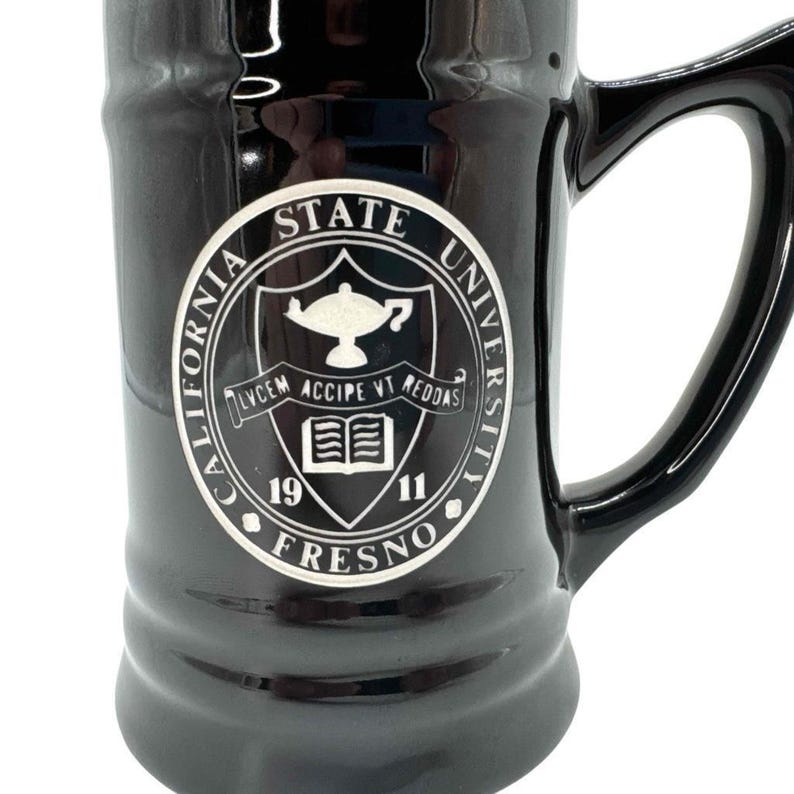CSU Fresno Black W/ White University Seal 5" Coffee Mug Stein ...