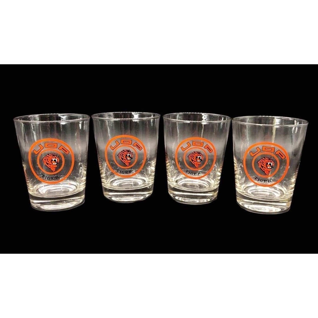 Set of 4 Vintage UOP Tigers Drinking Glasses Barware University of the ...