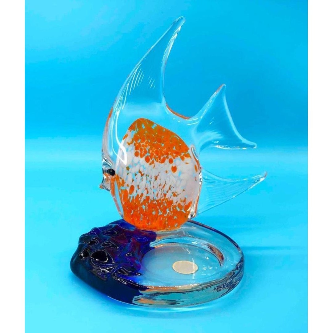Partylite 6 Art Glass Riviera Tropical Fish Tea Light Candle Holder ...