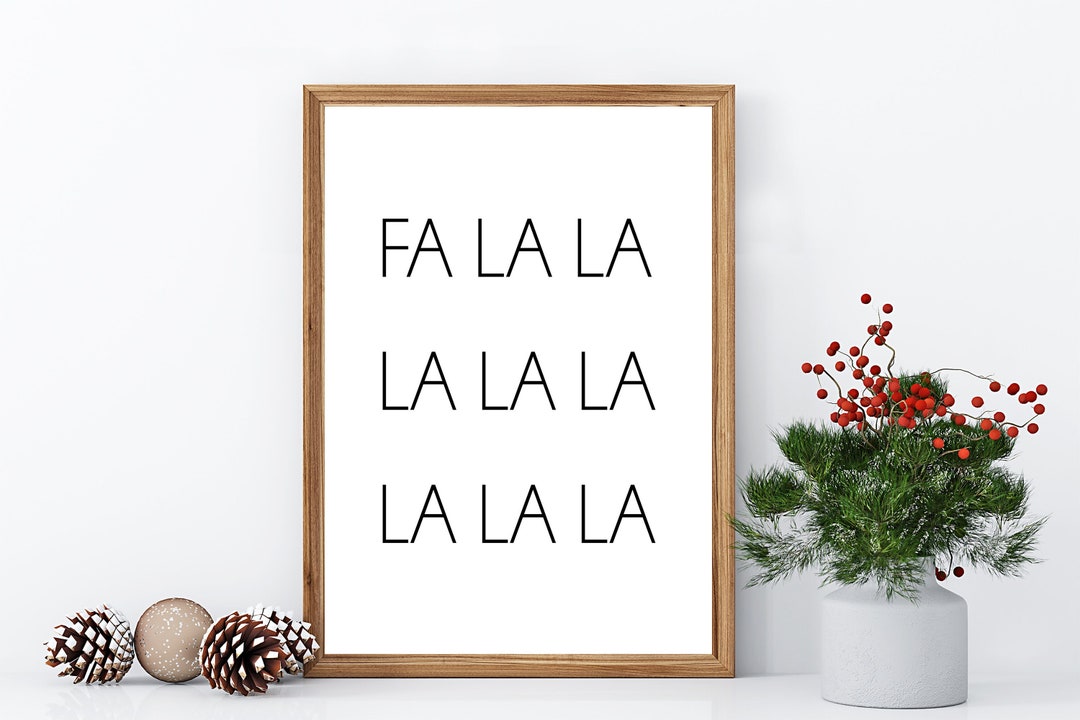 Christmas Print A4 Unframed Falalala Print Winter Print - Etsy