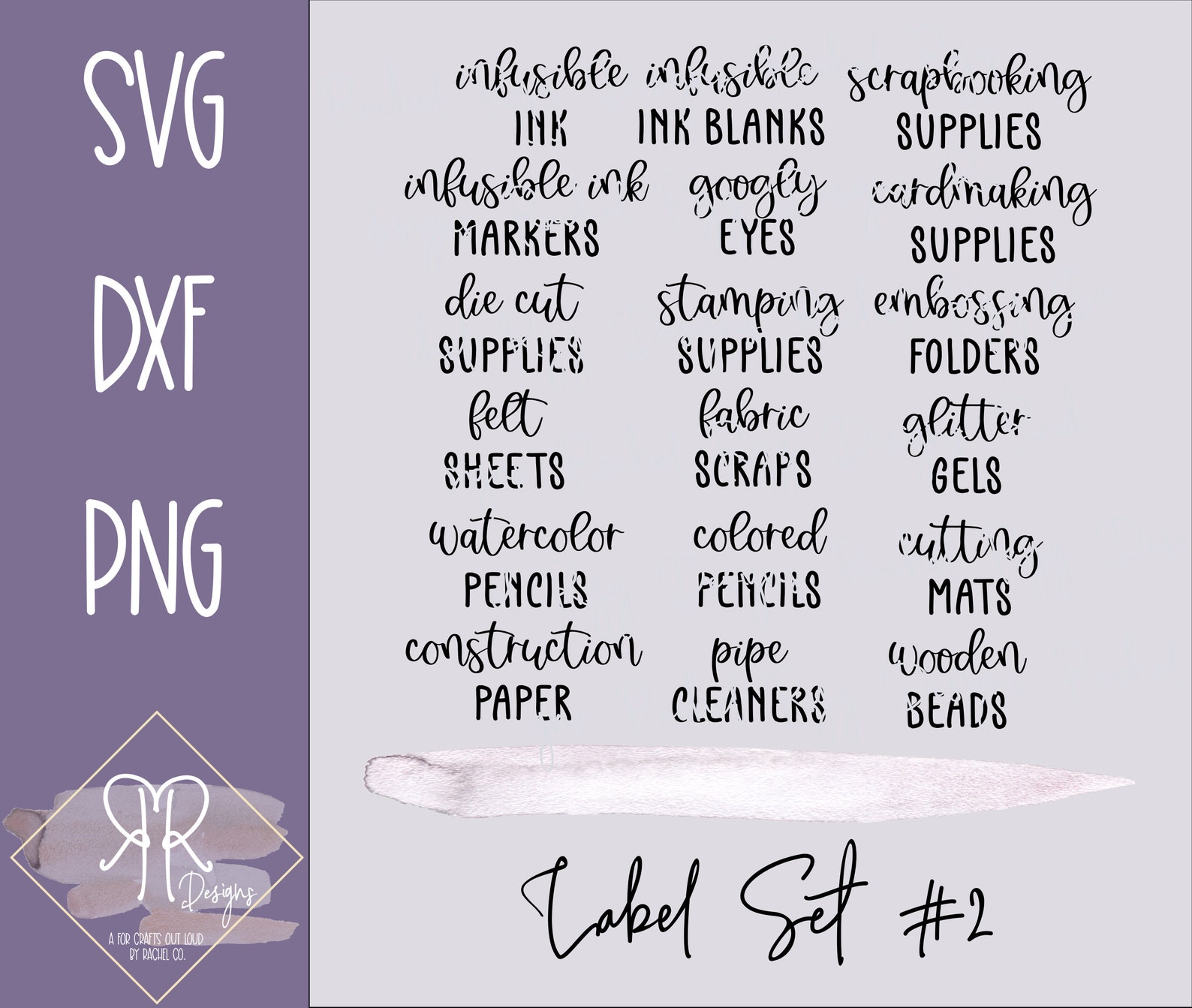 Elegant Farmhouse Font Craft Room Labels SVG / Art Supply SVG Labels ...