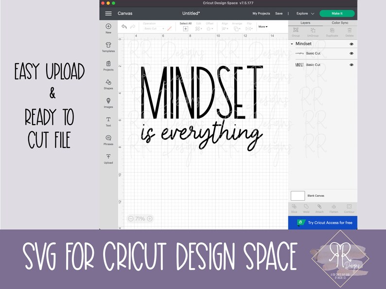 Mindset is Everything SVG Cut File/ Mental Health SVG Cut File | Etsy