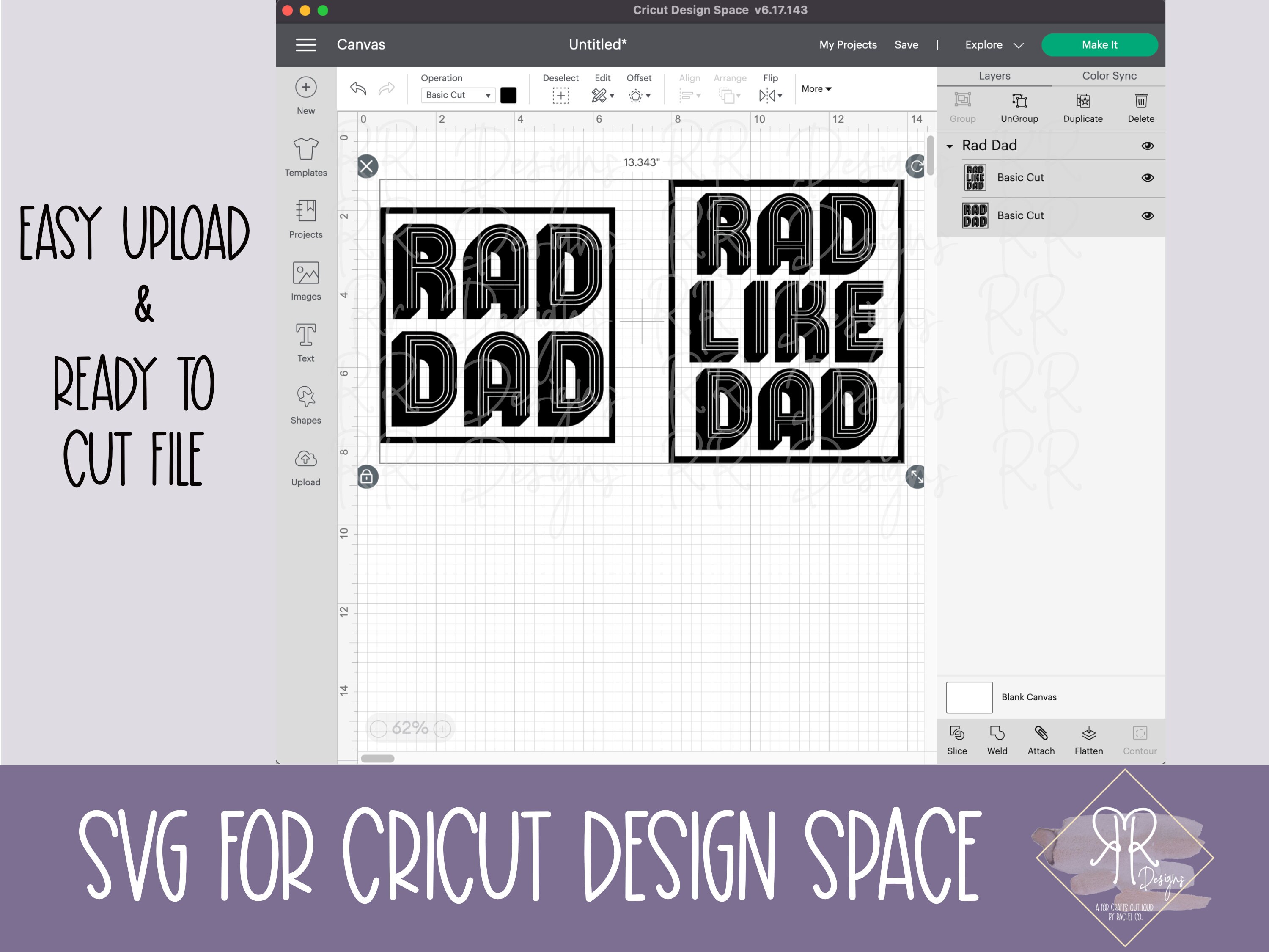 Rad Dad and Rad Like Dad SVG Bundle / Rad Dad Father's Day SVG / Father ...