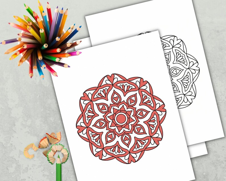 Páginas para colorear imprimibles / Para adultos / Páginas para colorear Mandala / Diseños ...
