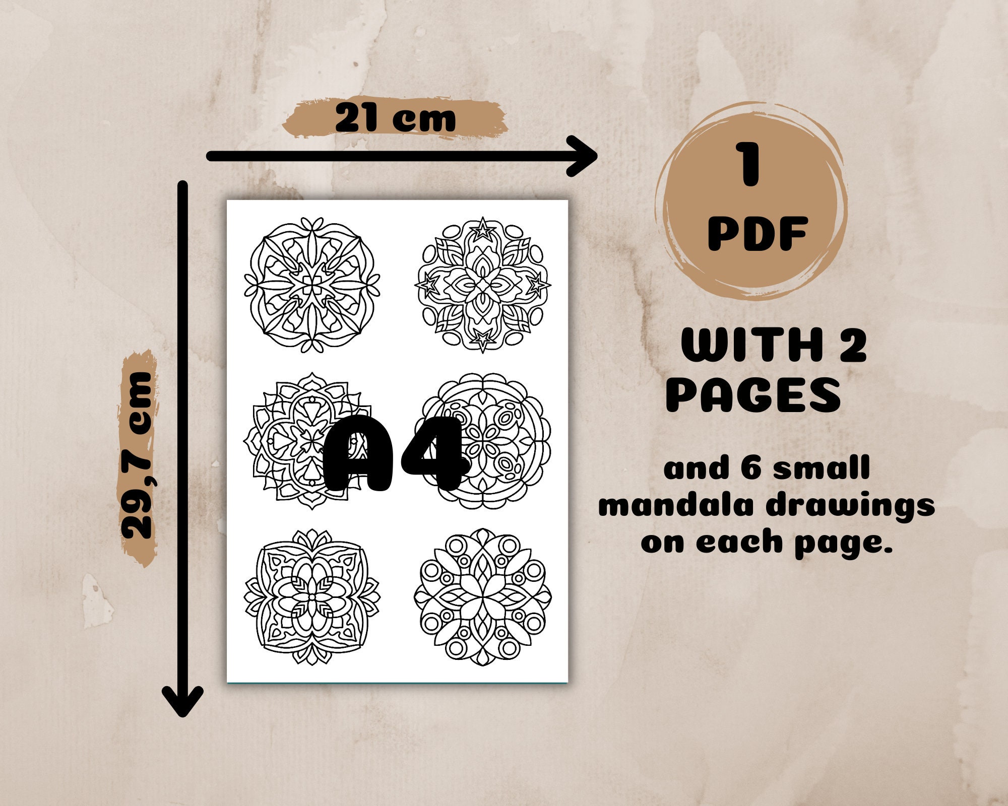 12 Mini Mandalas Coloring Pages Printable Coloring Book Abstract ...