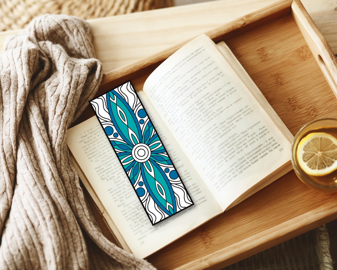 Printable Coloring Bookmarks, Set of 8 Abstract Mandala Designs for ...