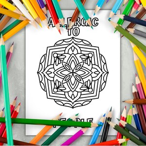Funny Introvert Quotes Coloring Pages Adult Coloring Book - Etsy
