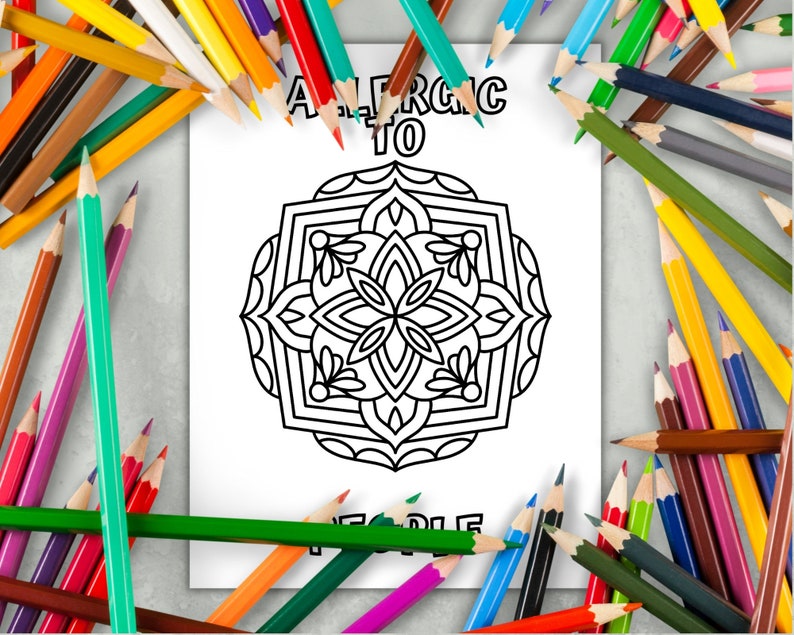 Funny Introvert Quotes Coloring Pages Adult Coloring Book - Etsy