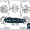 12 Mini Mandalas Printable Coloring Pages Adult Coloring Book Simple ...