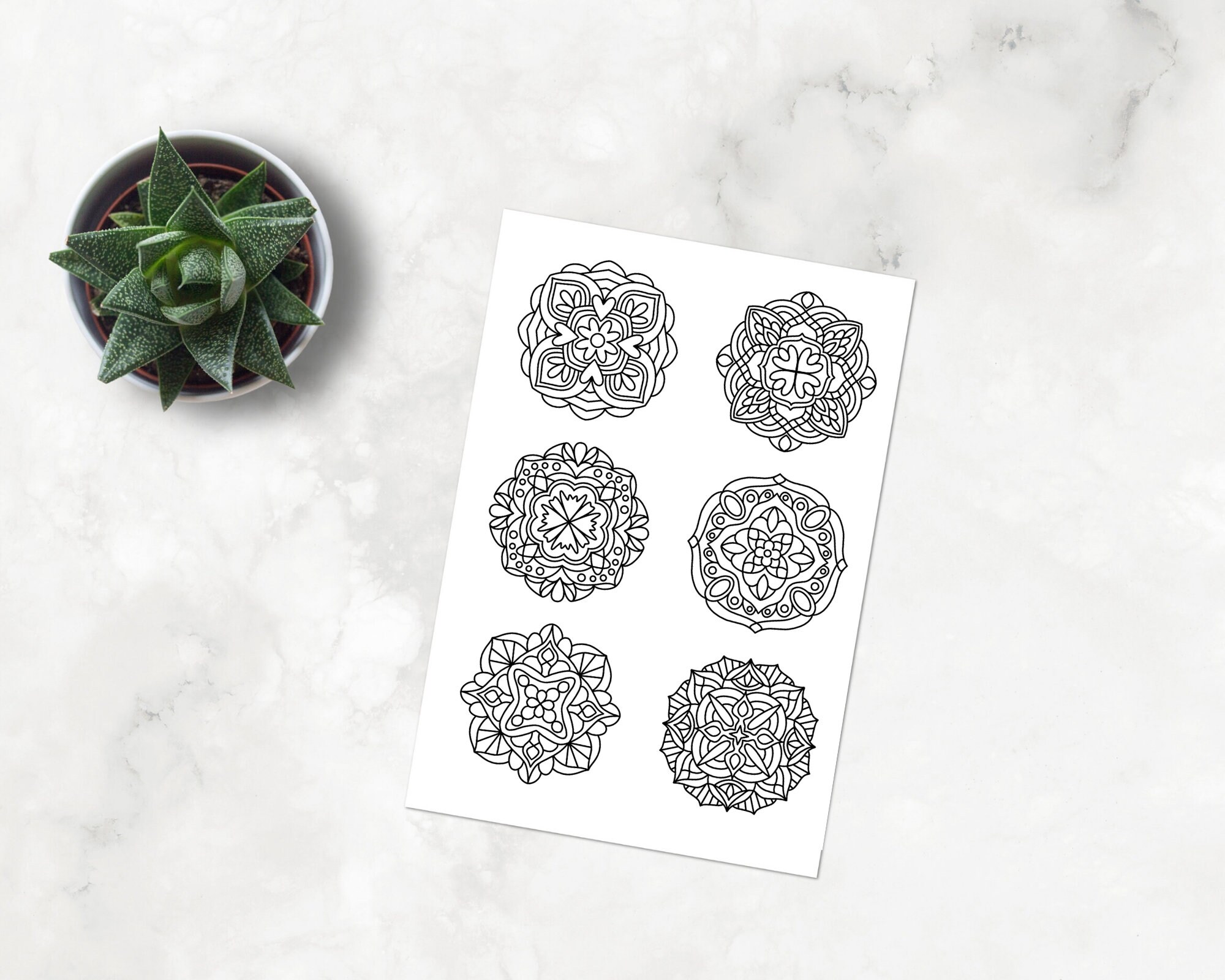 12 Mini Mandalas Coloring Pages Printable Coloring Book Abstract ...