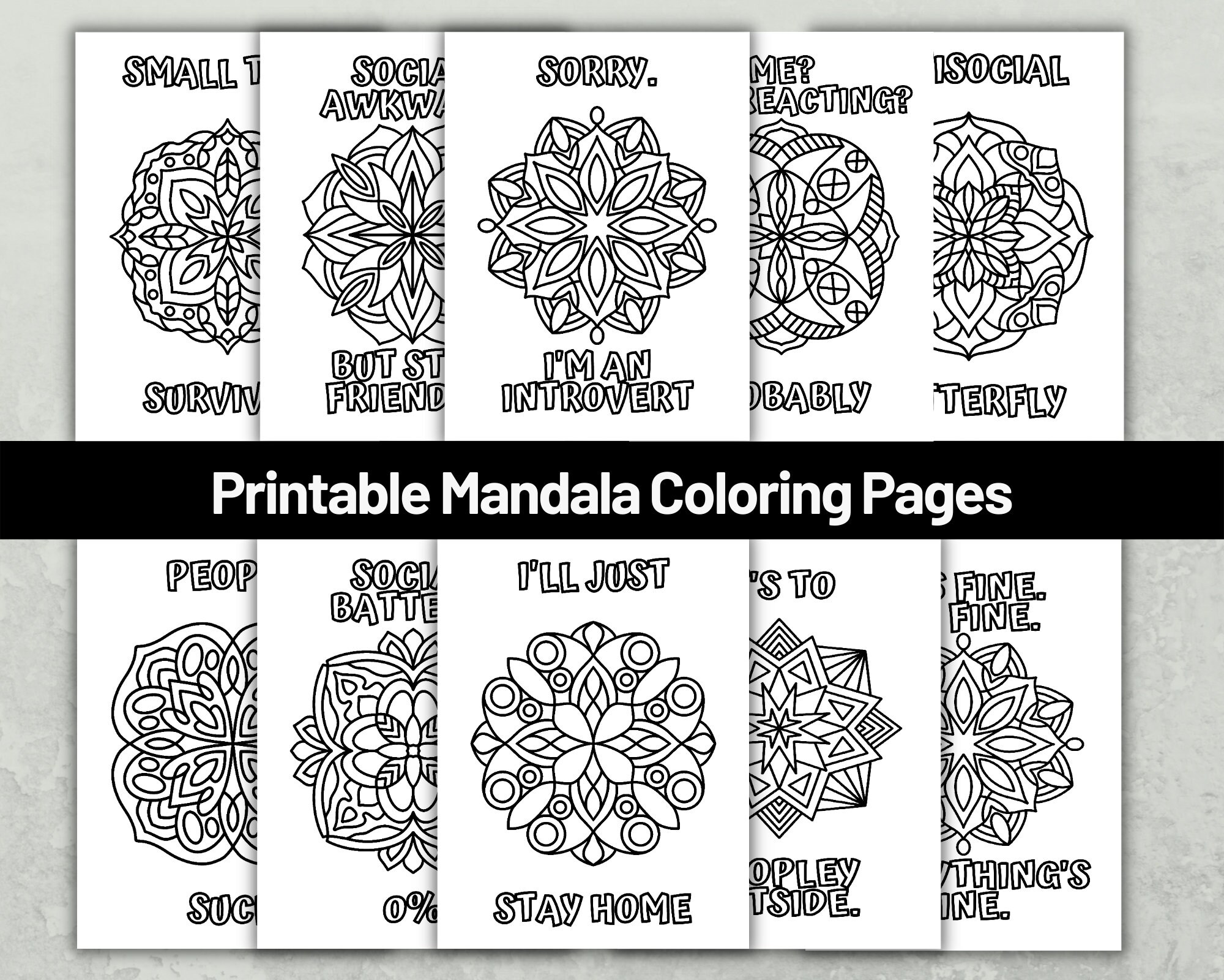 Funny Introvert Quotes, Coloring Pages, Adult Coloring Book, Printable ...