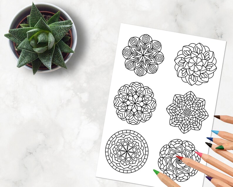 12 Mini Mandalas Printable Coloring Pages Adult Coloring - Etsy