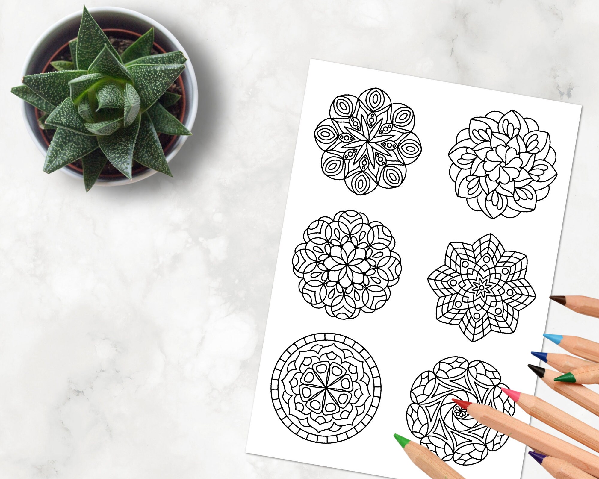 12 Mini Mandalas Printable Coloring Pages Adult Coloring - Etsy