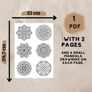 12 Mini Mandalas Printable Coloring Pages Adult Coloring Book Simple ...