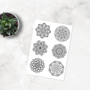 12 Mini Mandalas Printable Coloring Pages Adult Coloring Book Simple ...