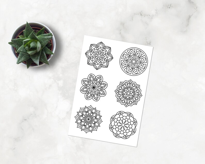12 Mini Mandalas Printable Coloring Pages Adult Coloring - Etsy