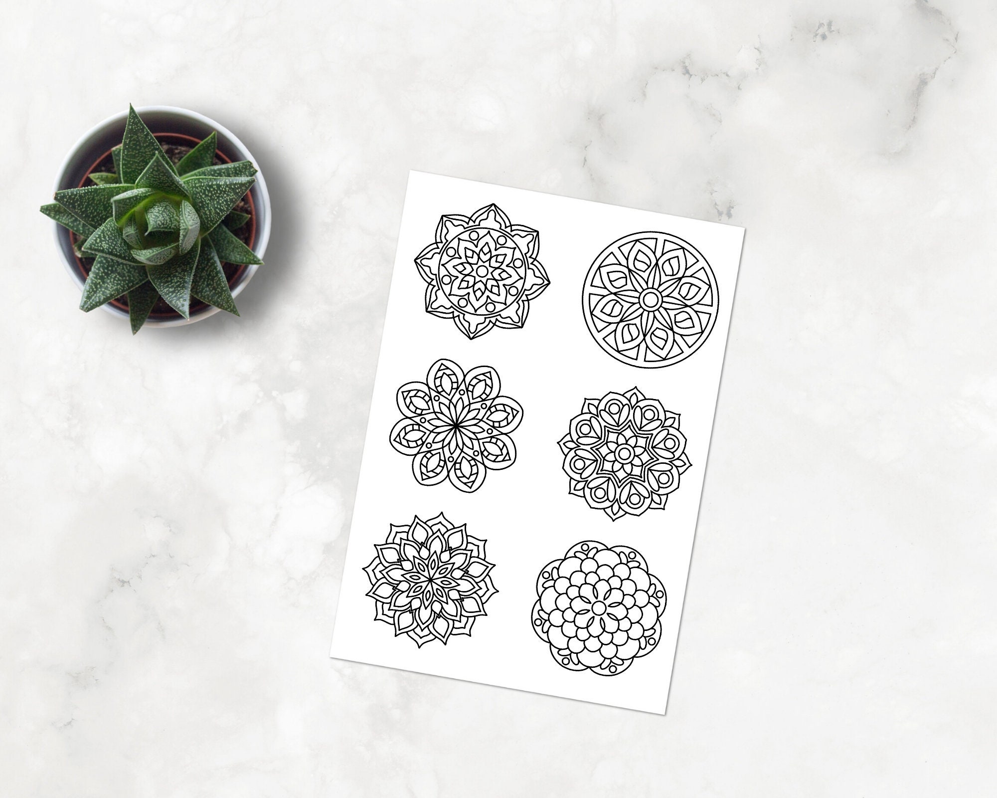 12 Mini Mandalas Printable Coloring Pages Adult Coloring - Etsy