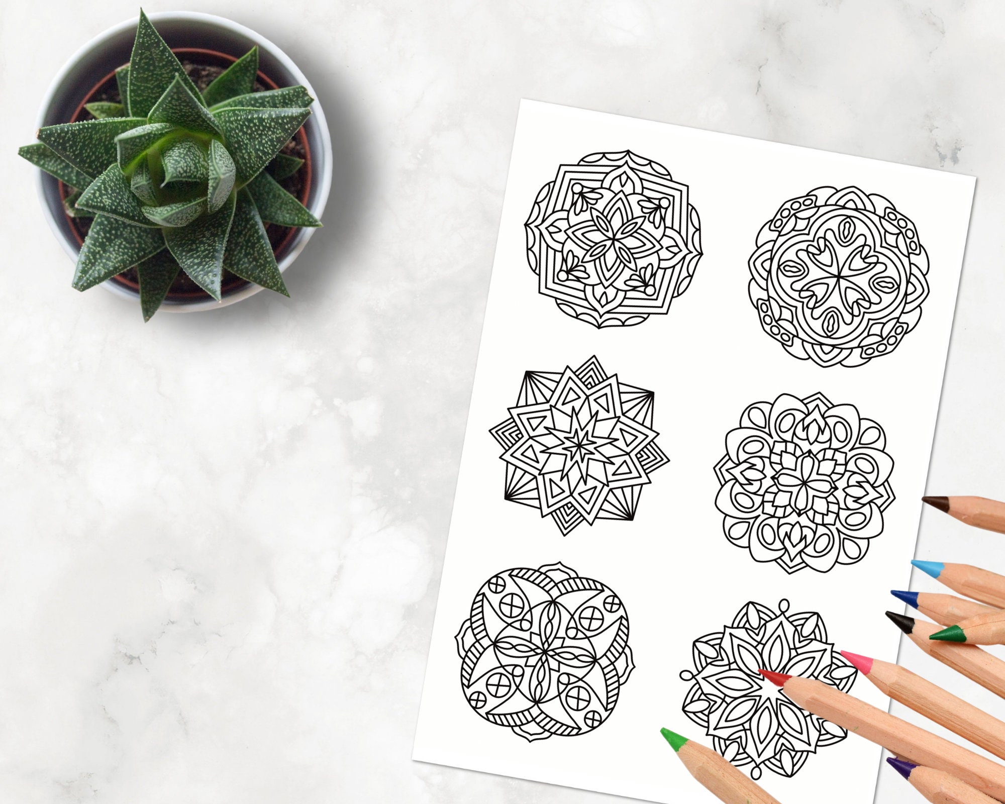 12 Mini Mandalas Coloring Pages Printable Coloring Book - Etsy