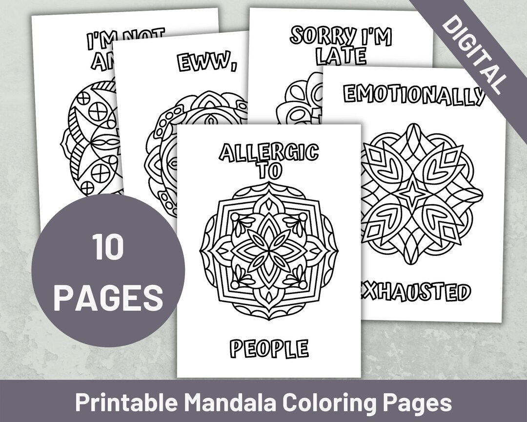 Funny Introvert Quotes, Coloring Pages, Adult Coloring Book, Printable ...