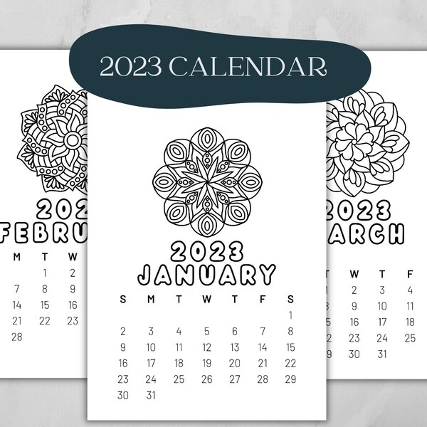 Coloring Desk Calendar - Etsy