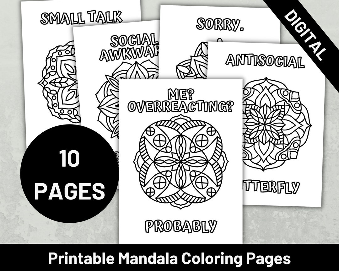 Funny Introvert Quotes, Coloring Pages, Adult Coloring Book, Printable ...