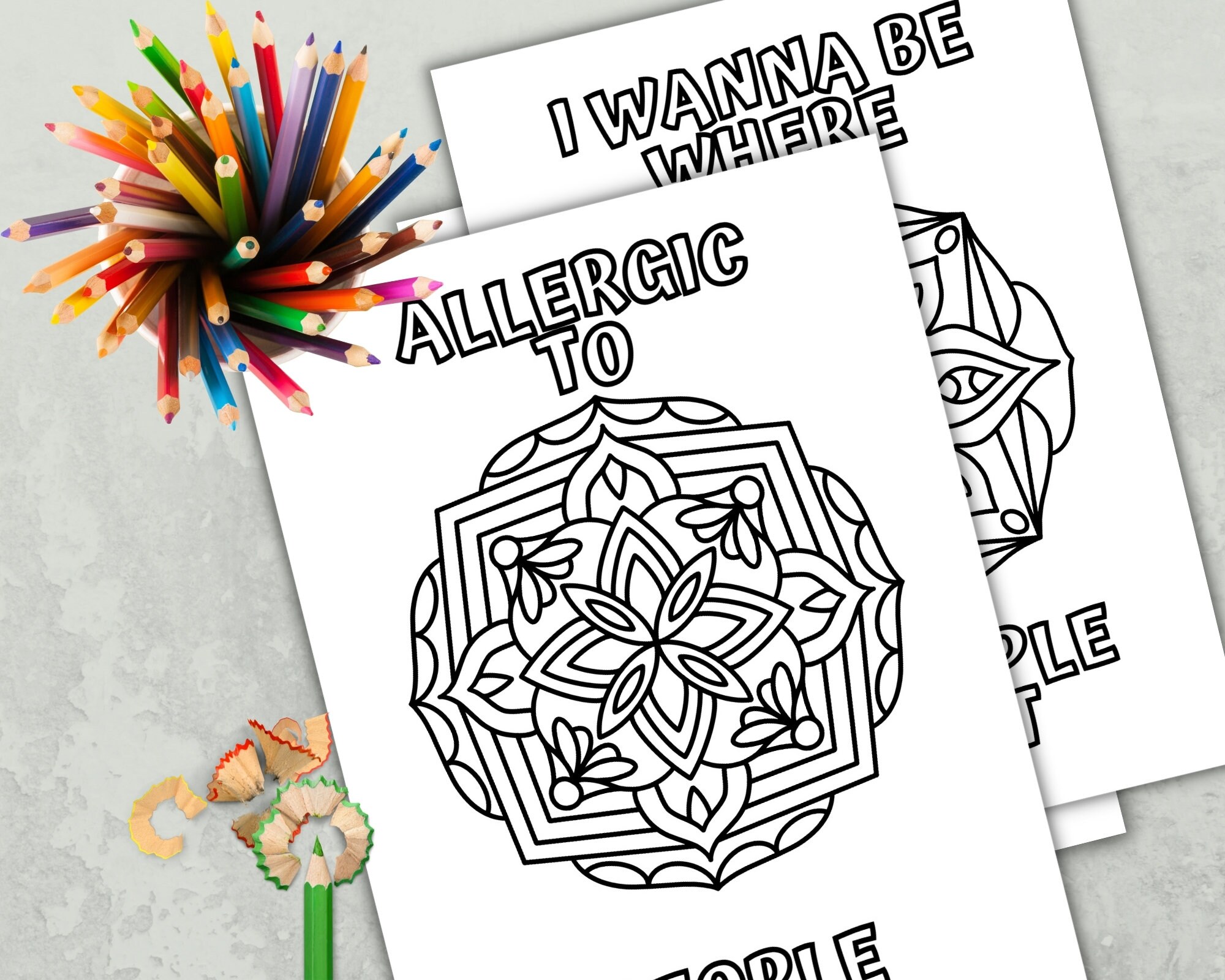 Funny Introvert Quotes Coloring Pages Adult Coloring Book - Etsy
