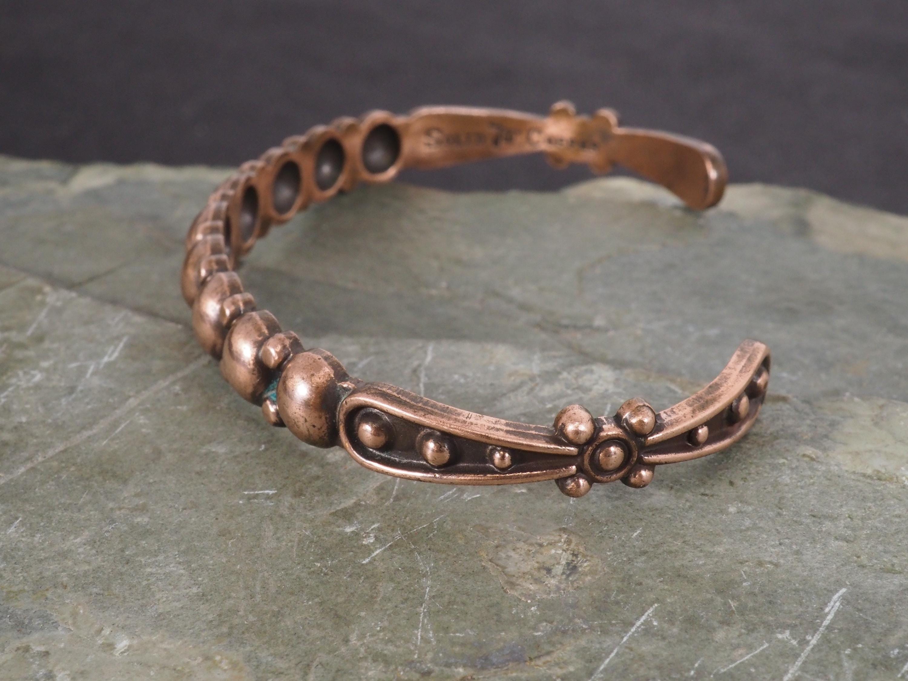 Vintage Southwest Solid Copper Stamped Cuff Bracelet by Bell Trading ...