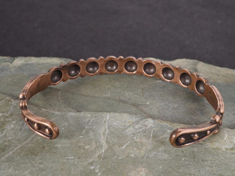 Vintage Southwest Solid Copper Stamped Cuff Bracelet by Bell Trading ...