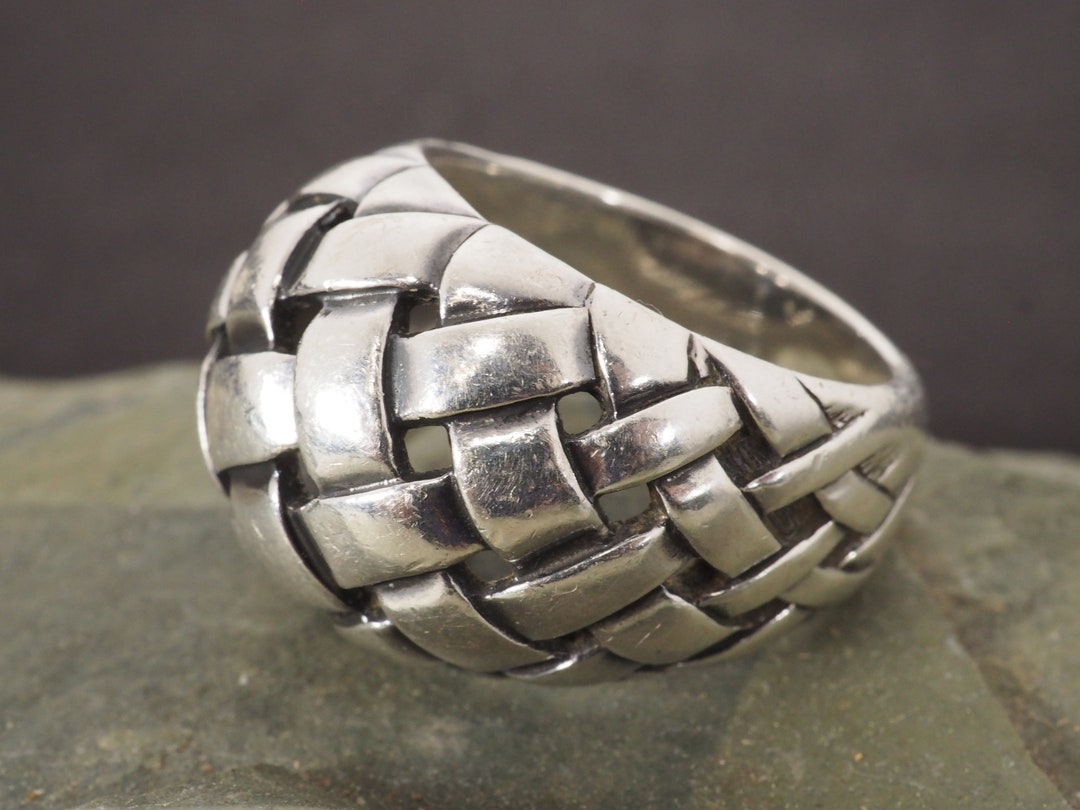 James Avery Sterling Silver Basket Weave Dome Ring Size 6.5 Retired - Etsy